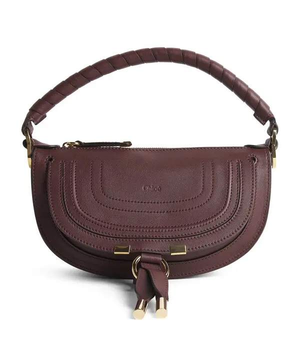 Chloé Mini Leather Marcie Shoulder Bag - Brown