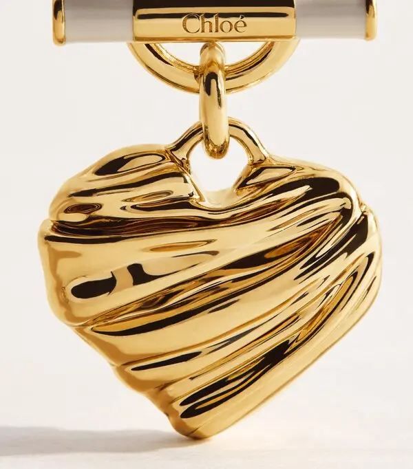 Chloé T-bar Heart Drop Earrings