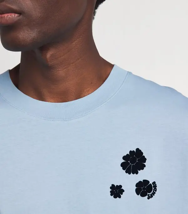 Sandro Cotton Flocked Floral T-shirt