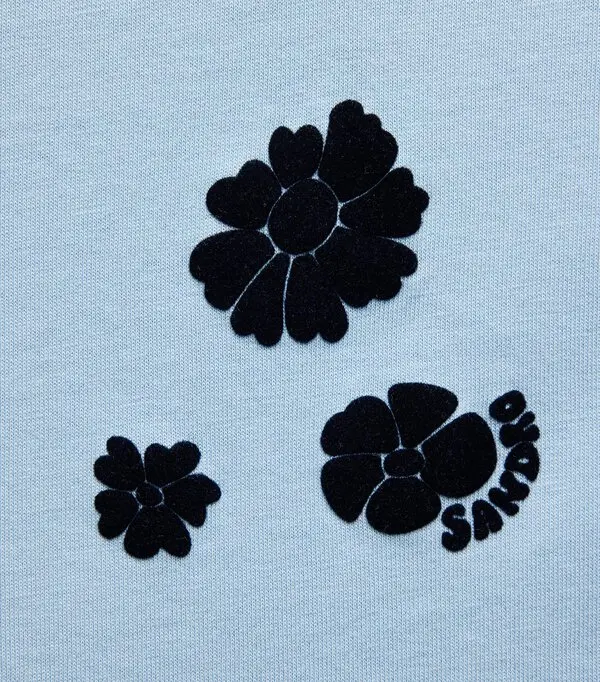 Sandro Cotton Flocked Floral T-shirt