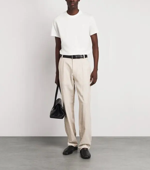 Sandro Cotton Logo-patch T-shirt - Beige
