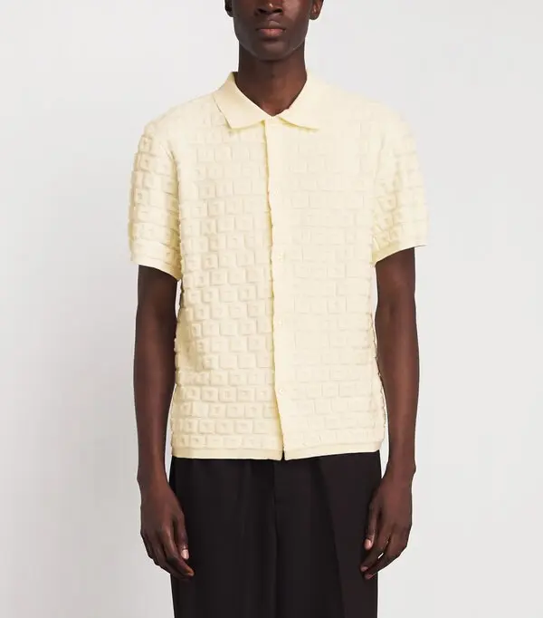 Sandro Terry Knit Jacquard Short-sleeve Shirt