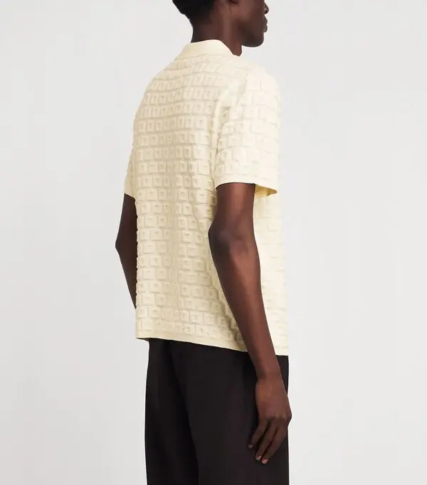 Sandro Terry Knit Jacquard Short-sleeve Shirt