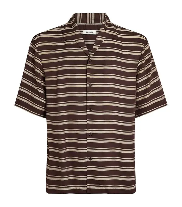 Sandro Stripe Short-sleeve Shirt - Brown