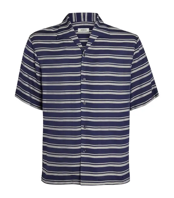 Sandro Stripe Short-sleeve Shirt - Blue
