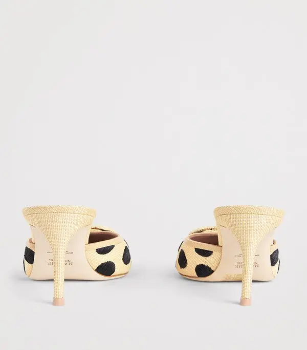 MALONE SOULIERS Raffia Polka-dot Mona Mules 70