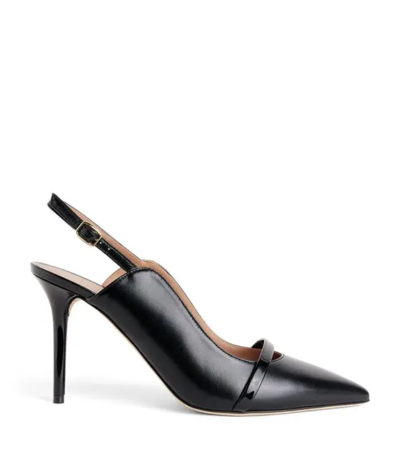 MALONE SOULIERS Leather Marion Slingback Pumps 85 - Black