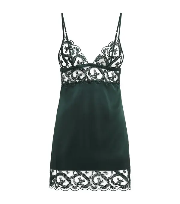 COCO DE MER Lace Arletta Slip Dress - Green