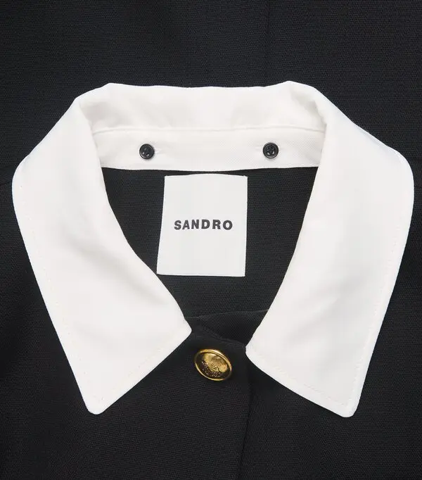 Sandro Wool Contrast Collar Blazer