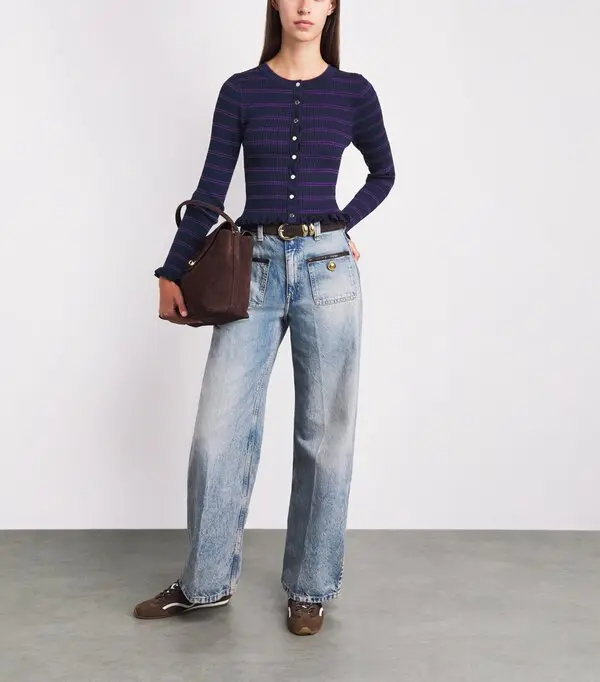 Sandro Knitted Stripe Cardigan