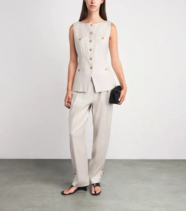 TOCCIN Linen-blend Amra Waistcoat