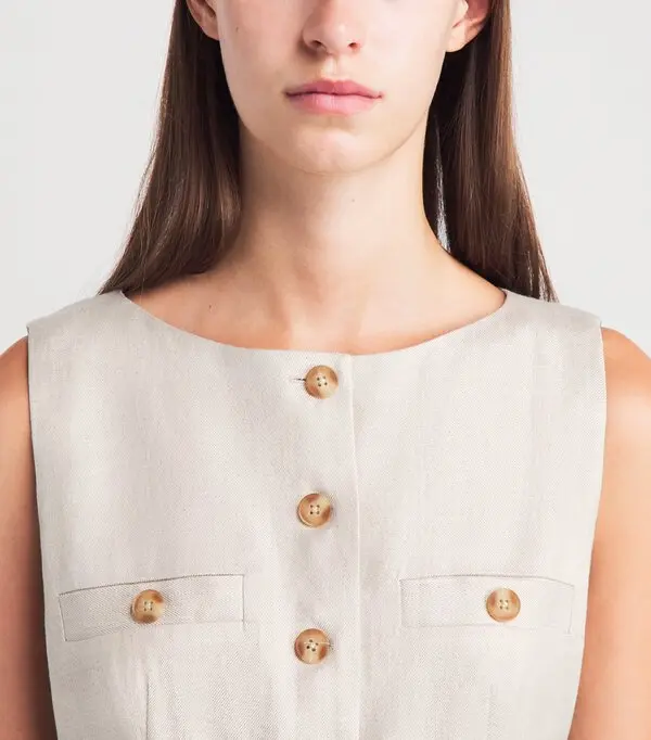 TOCCIN Linen-blend Amra Waistcoat