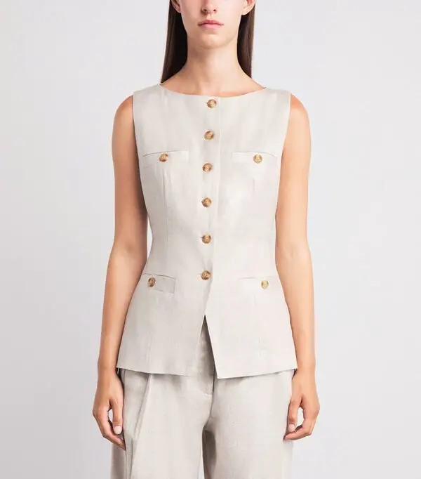TOCCIN Linen-blend Amra Waistcoat