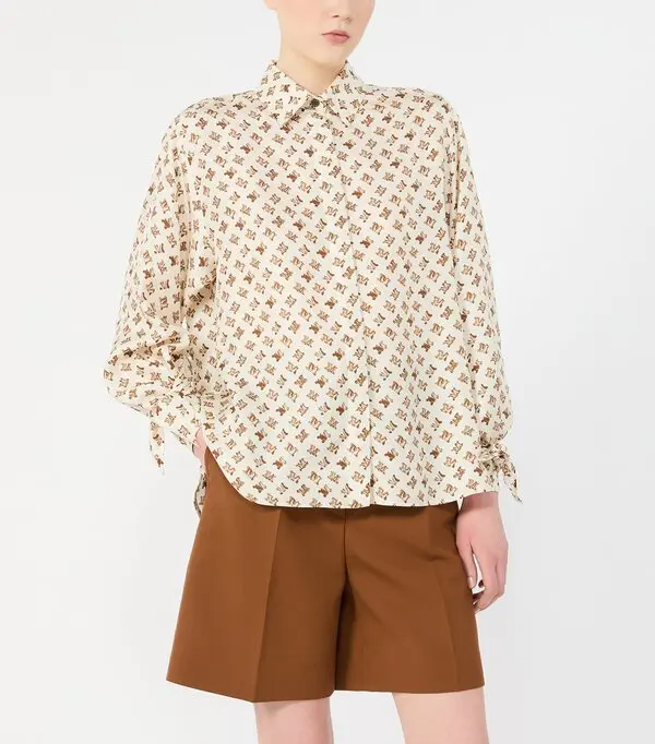 Max Mara Silk Logo-print Shirt - White