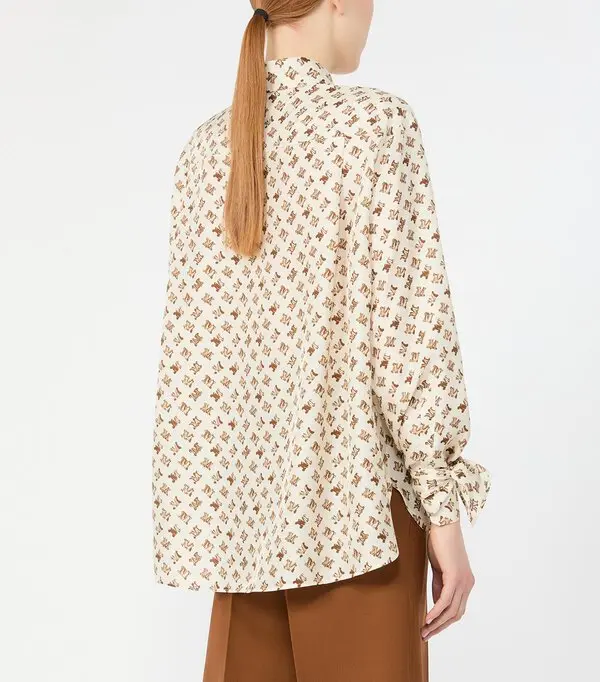 Max Mara Silk Logo-print Shirt - White