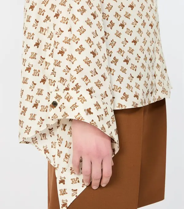 Max Mara Silk Logo-print Shirt - White