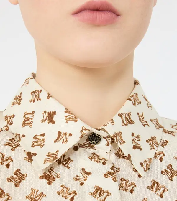 Max Mara Silk Logo-print Shirt - White