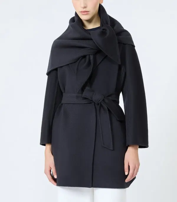 Max Mara Cashmere Short Wrap Coat With Scarf