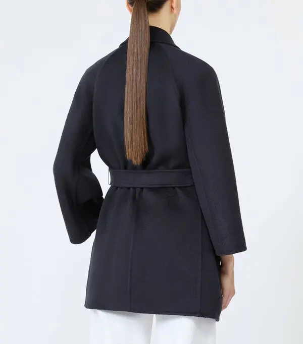Max Mara Cashmere Short Wrap Coat With Scarf