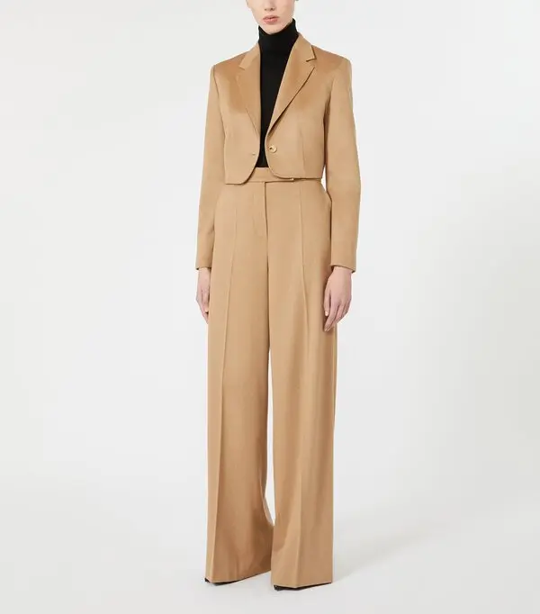 Max Mara Wool Wide-leg Trousers - Beige