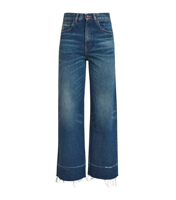 Chloé Distressed Wide-leg Jeans - Blue