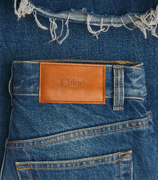 Chloé Distressed Wide-leg Jeans