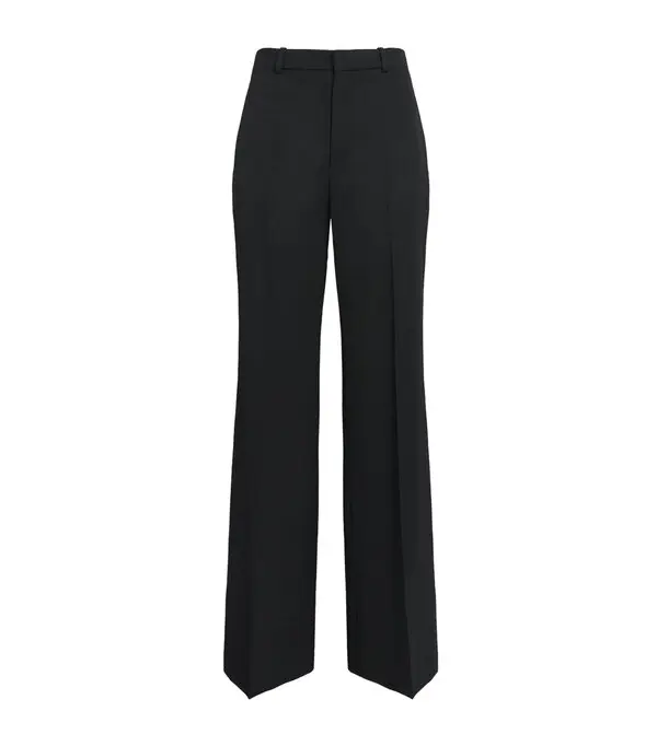 Chloé Wool Flared Tailored Trousers - Black