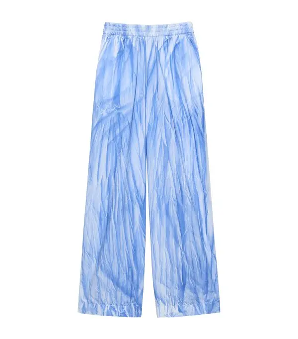 Max & Co. Cotton Tie-dye Straight Trousers - Blue