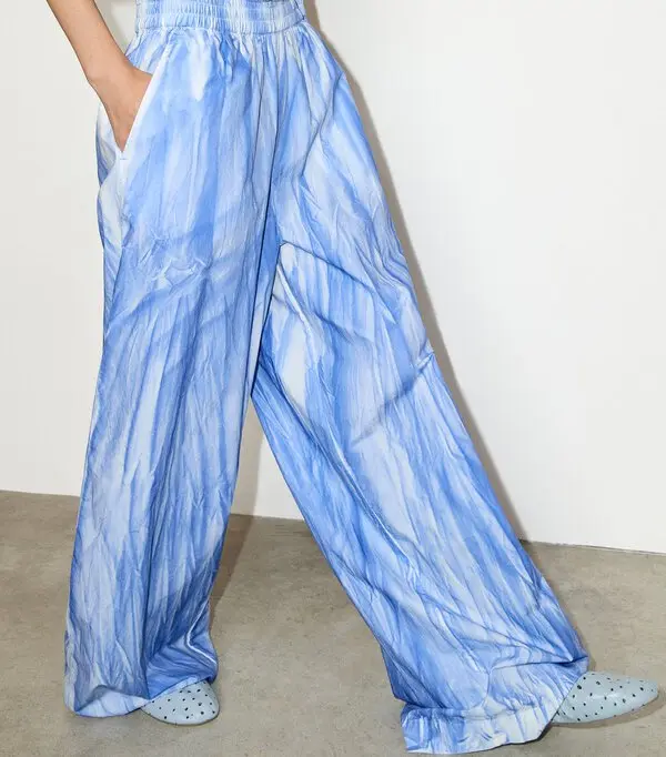 Max & Co. Cotton Tie-dye Straight Trousers