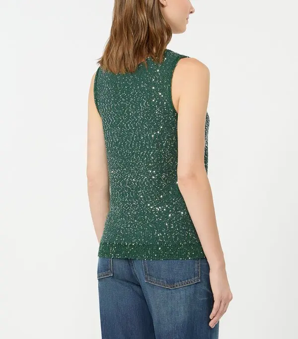 Max Mara Knitted Sequin Tank Top