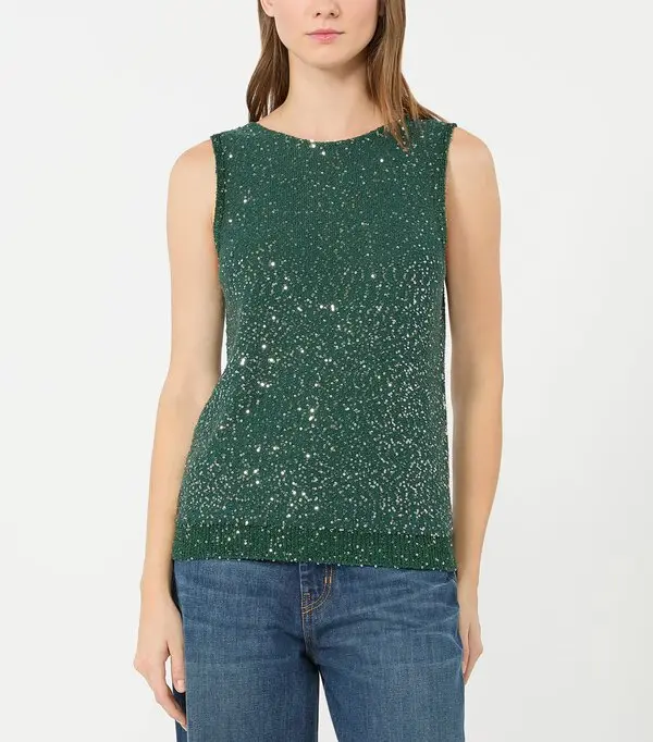 Max Mara Knitted Sequin Tank Top