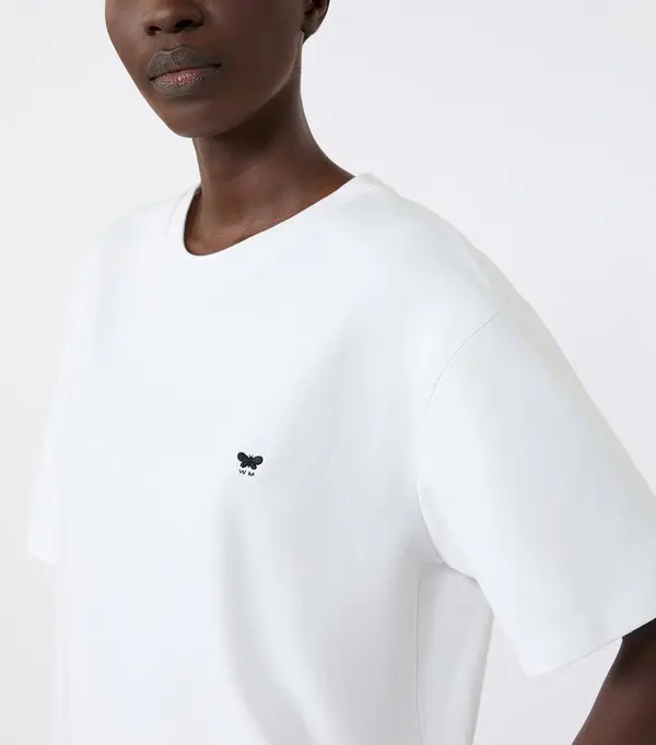Max Mara Cotton T-shirt With Lace Hem