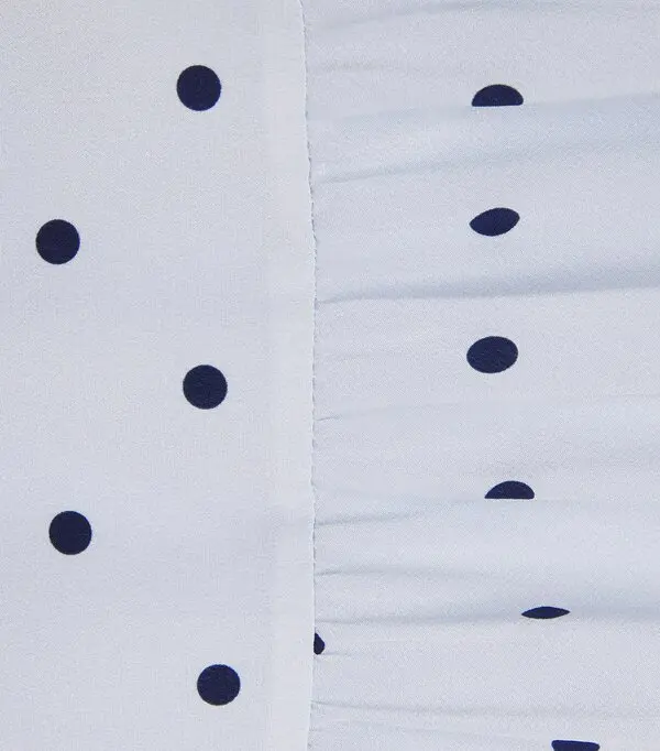 Alessandra Rich Silk Halterneck Polka Dot Midi Dress - Blue