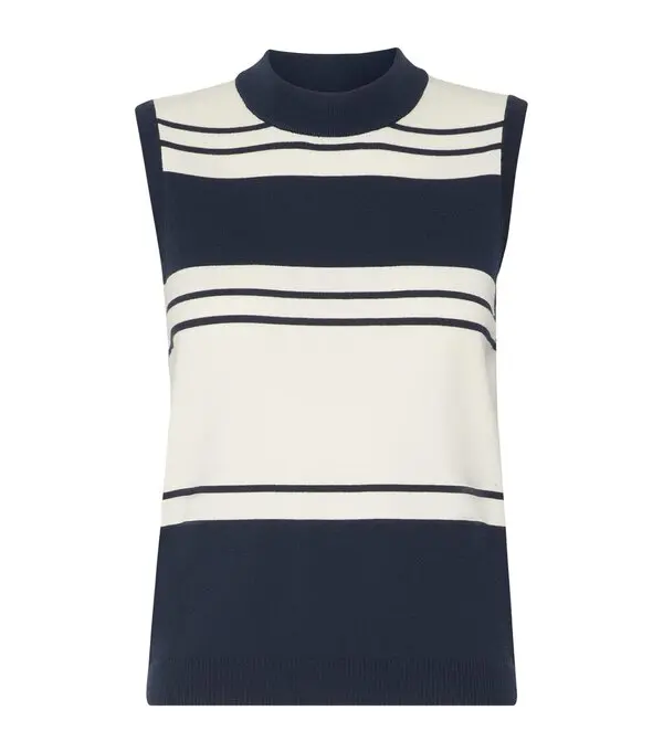Max Mara Striped Knitted Top - Navy