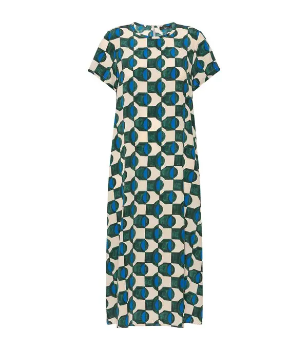 Max Mara Silk Printed Midi Dress