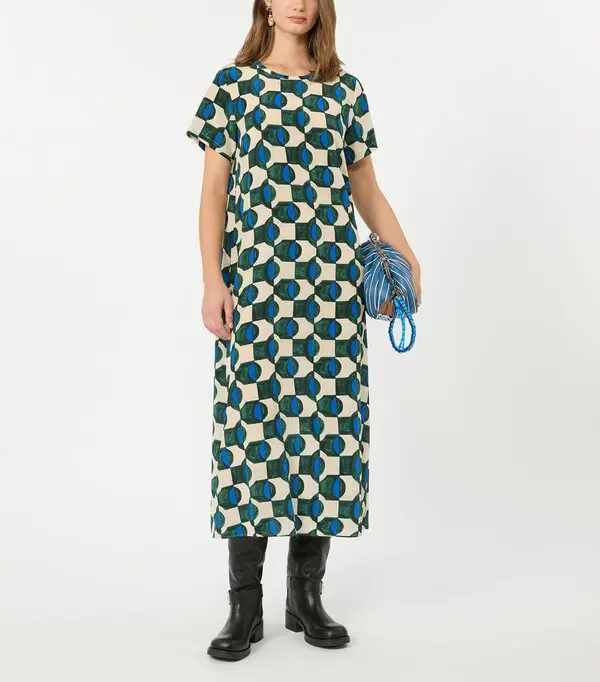 Max Mara Silk Printed Midi Dress
