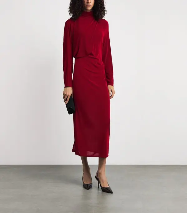 Camilla And Marc Draped Ravine Midi Dress - Red