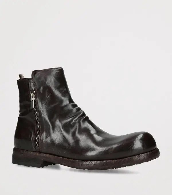 Officine Creative Leather Bulla Ankle Boots