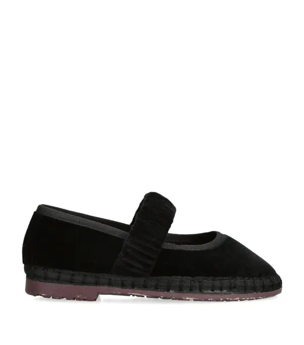 FLABELUS Velvet Mafalda Espadrilles - Black