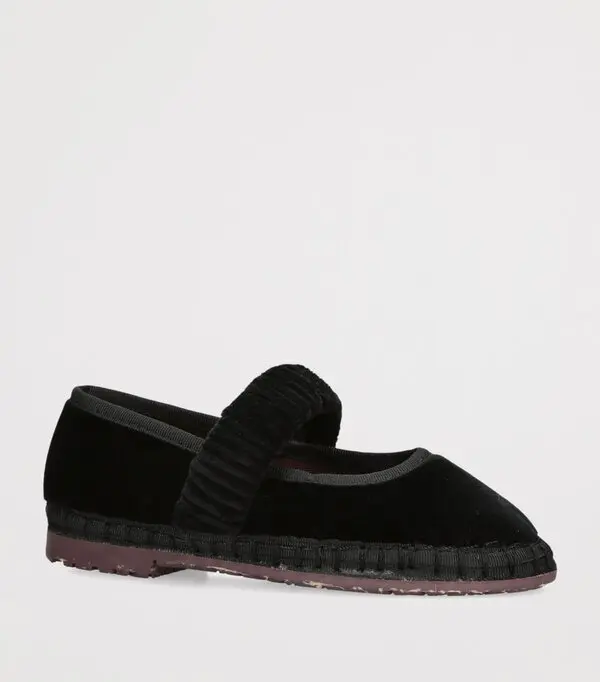 FLABELUS Velvet Mafalda Espadrilles - Black
