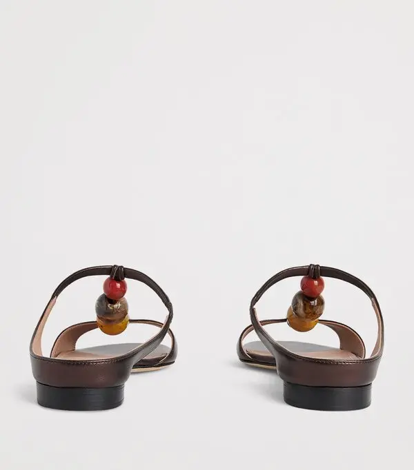 MALONE SOULIERS Metallic Leather Lena Sandals - Brown