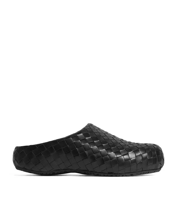 Bottega Veneta Lambskin Slippers - Black