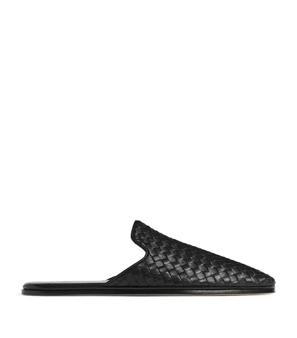 Bottega Veneta Leather Palazzo Slippers - Black