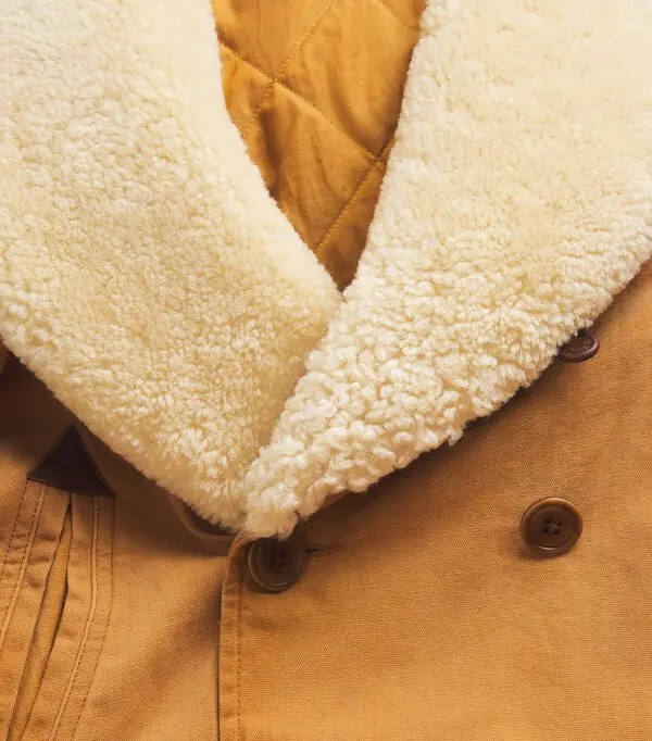 Polo Ralph Lauren Canvas Shearling Trim Ranch Coat