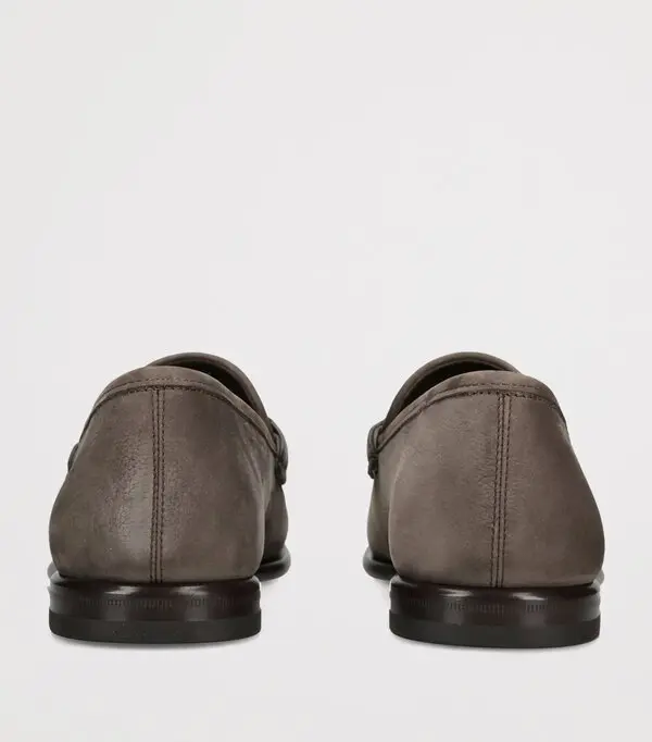 FERRAGAMO Nubuck Leather Avril Loafers