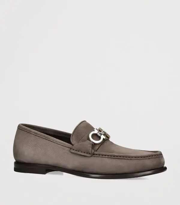 FERRAGAMO Nubuck Leather Avril Loafers