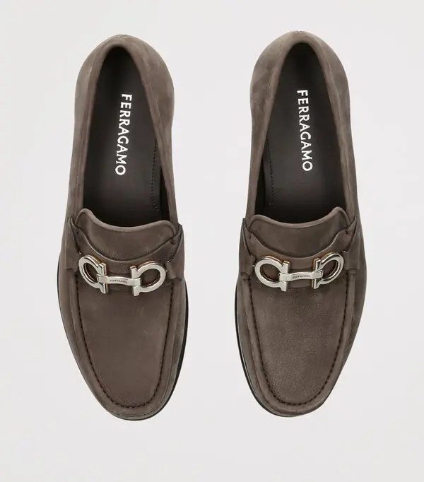 FERRAGAMO Nubuck Leather Avril Loafers