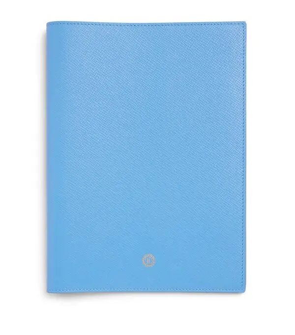 Harrods Leather Refillable Sleeve And Notepad - Blue