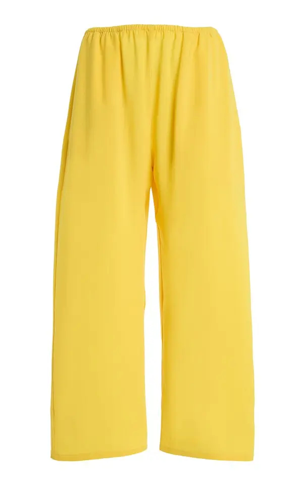 LESET Ari Crepe Crop Pants - Yellow