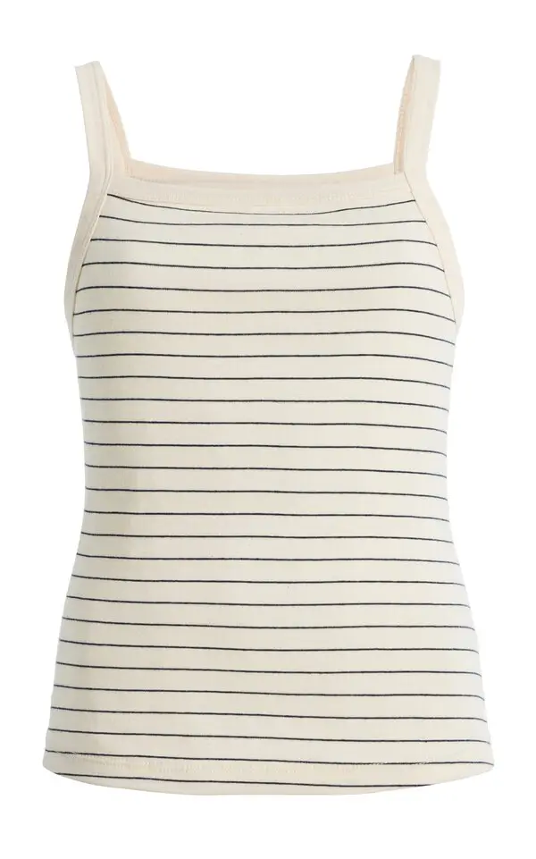 LESET Nando Square-neck Striped Cotton Tank Top - Multi